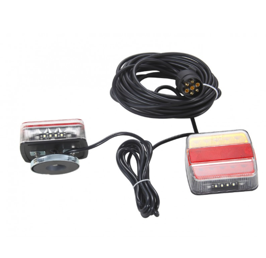 12-24V LED Magnetic Trailer/Implement Tail Light Set 7.5m 7 Pin Plug ...