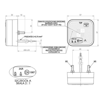 Large Clear Square LED Front Marker Light – GK Agri Parts